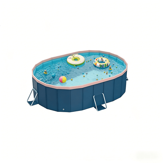 Foldable Non-Inflatable Swimming Pool for Kids Adults, Rectangle ...