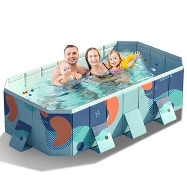 Foldable Above Ground Swimming Pools for Kids Adults, Non-Inflatable ...