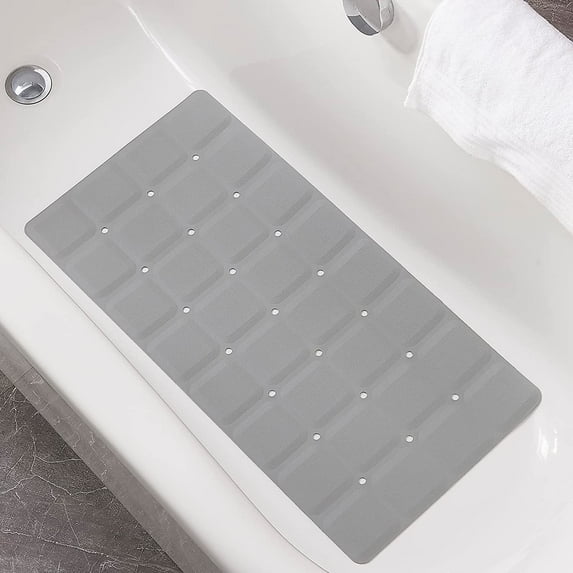 Foldable Non Slip Silicon Bath Mat Bathtub mat no Suction Cups Shower ...