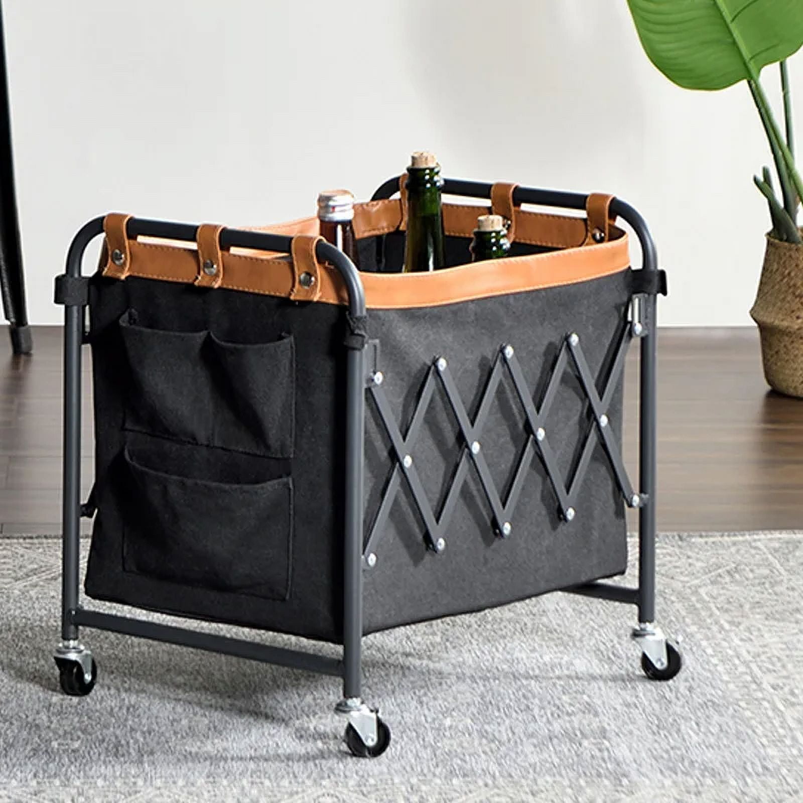 Foldable Nordic Mobile Storage Basket Living Room Newspaper Rack ...