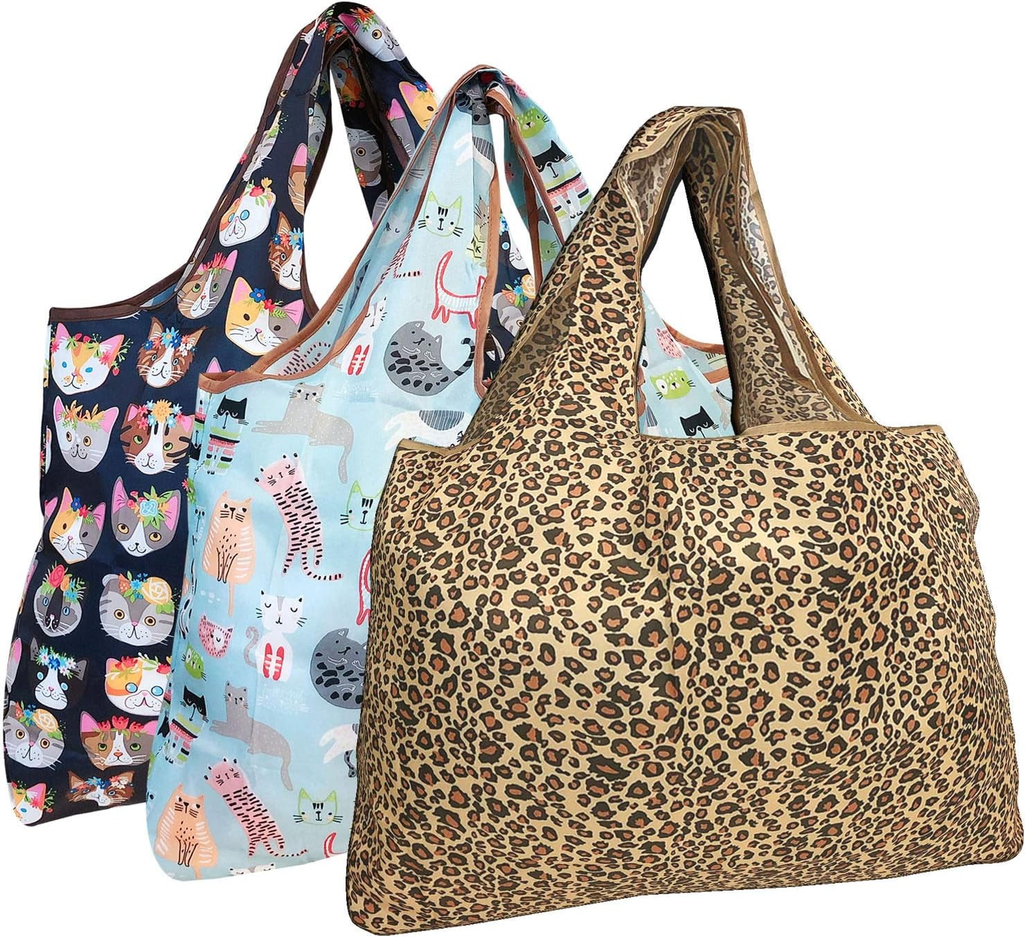 Foldable Nylon Reusable Shopping Grocery Bag (Set of 3) - Walmart.com