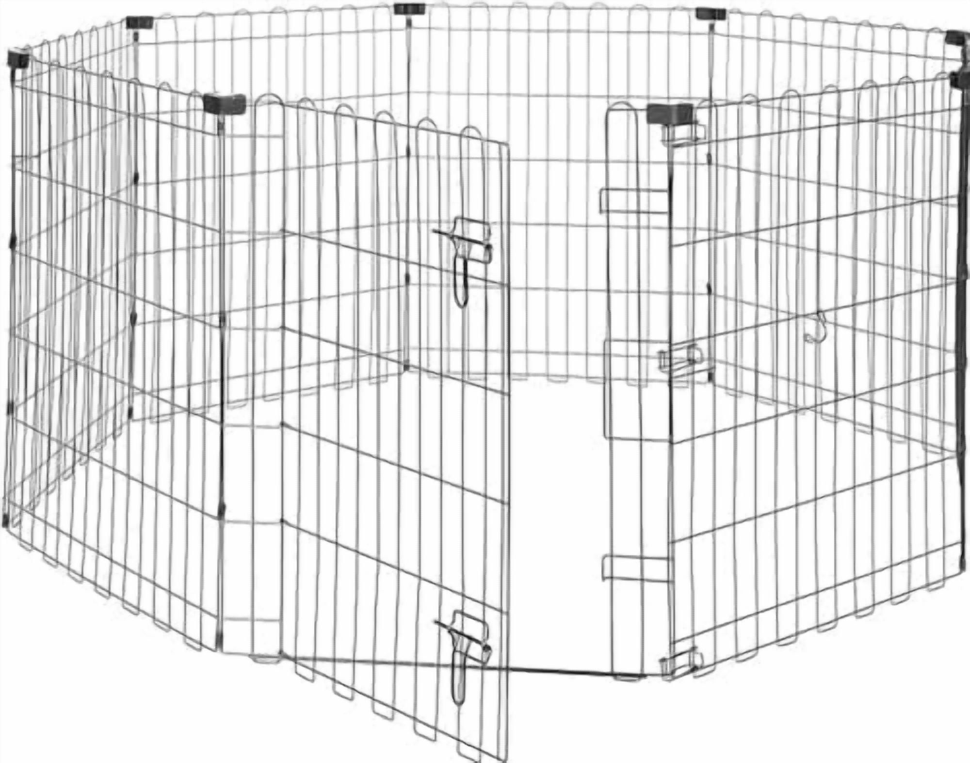 Foldable Octagonal Metal Exercise Dog Playpen - Indoor/Outdoor, Single ...