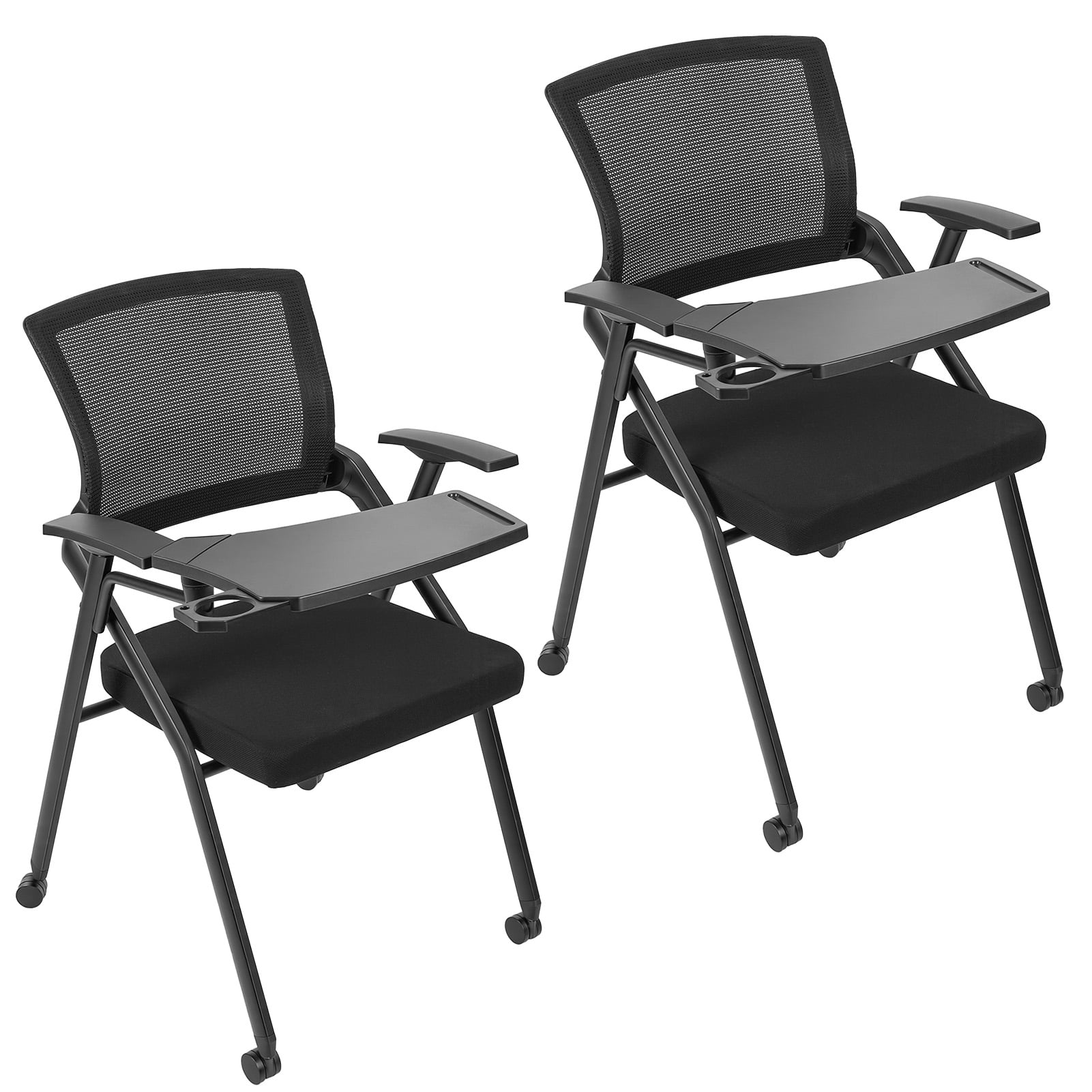 Foldable Office Chairs with Writing Tablet,Stackable Conference Room ...