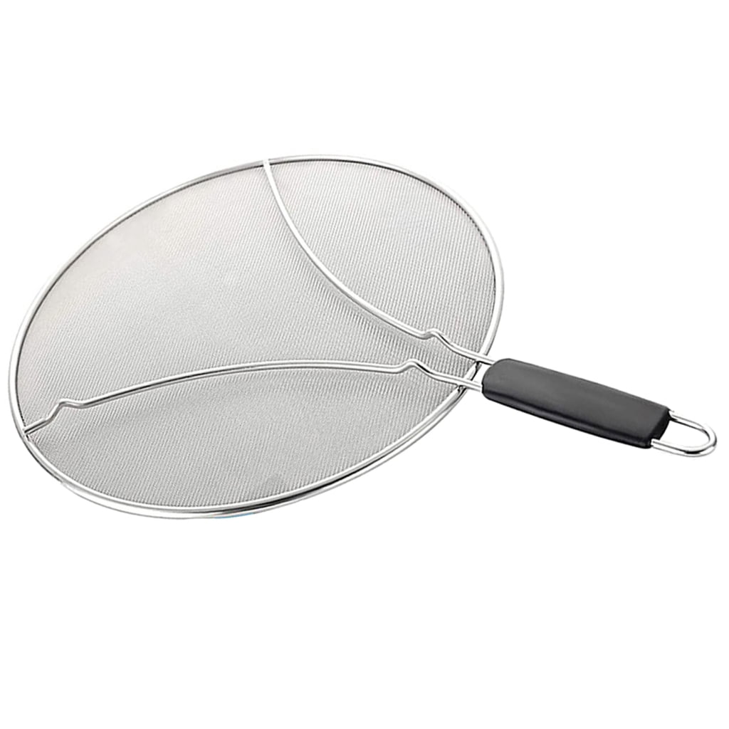 Foldable Oil Splash Cover with Handle StainIess Steel Pots Lid Splash ...