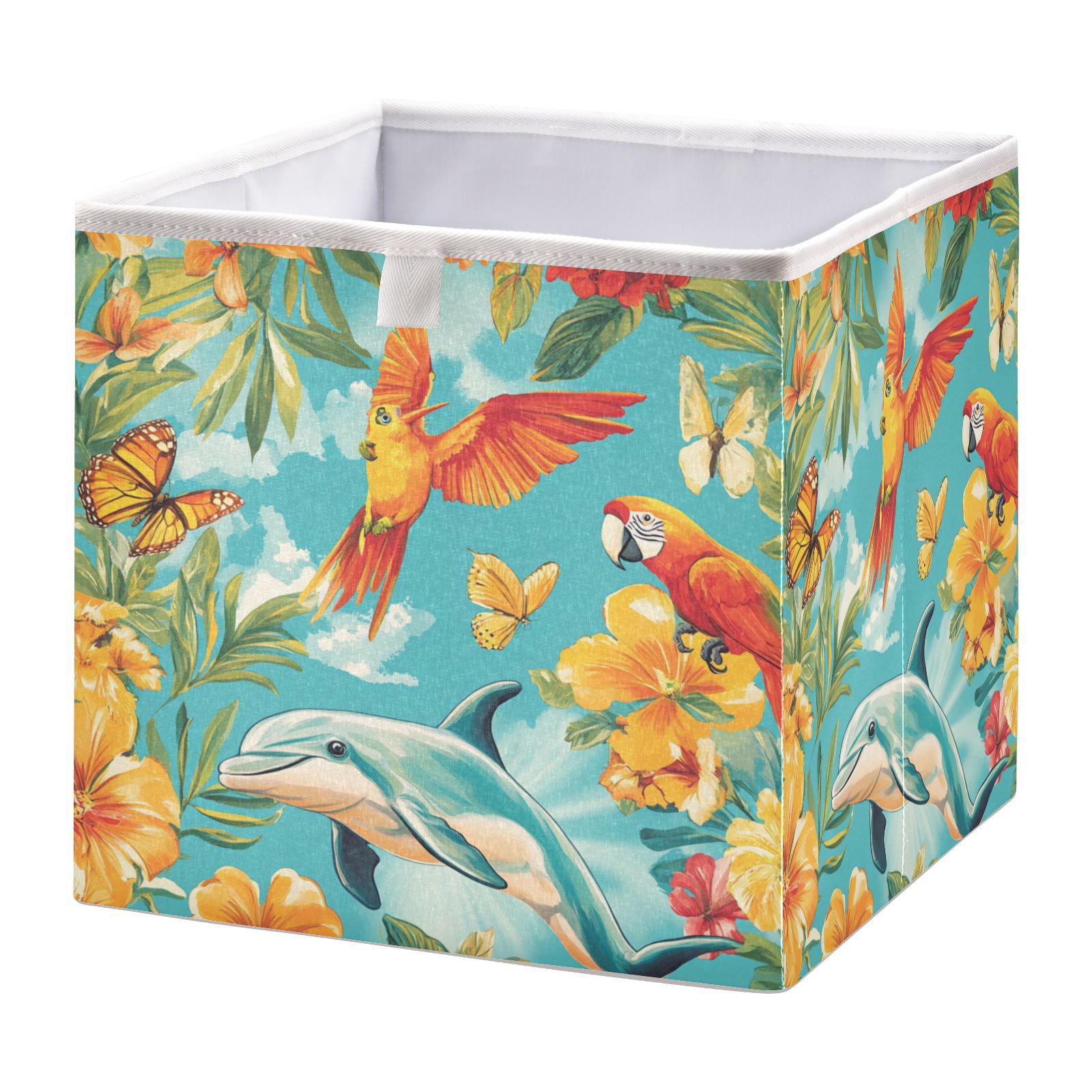 Foldable Open Home Storage Bins with Handles, Waterproof Oxford Fabric ...
