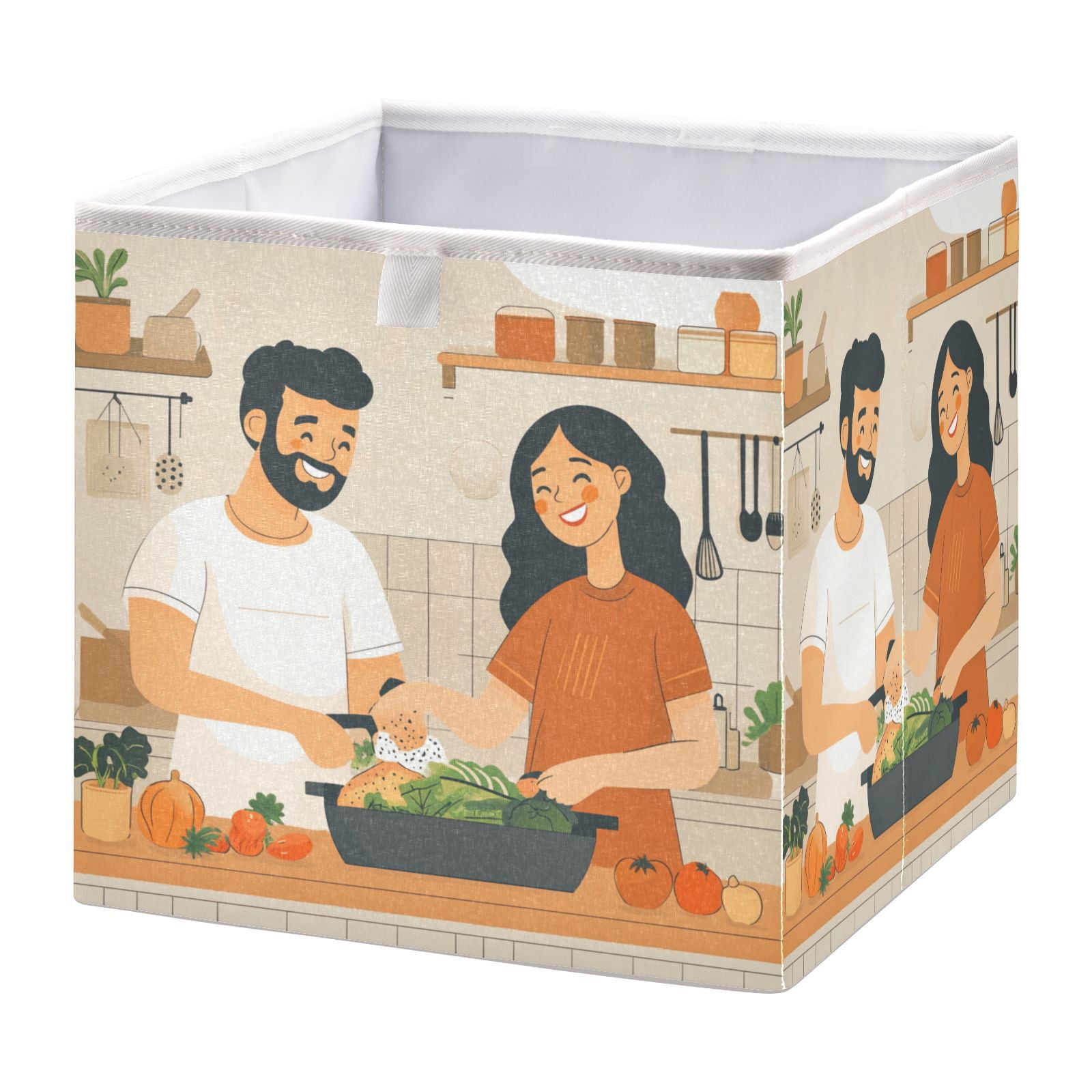 Foldable Open Home Storage Bins with Handles, Waterproof Oxford Fabric ...