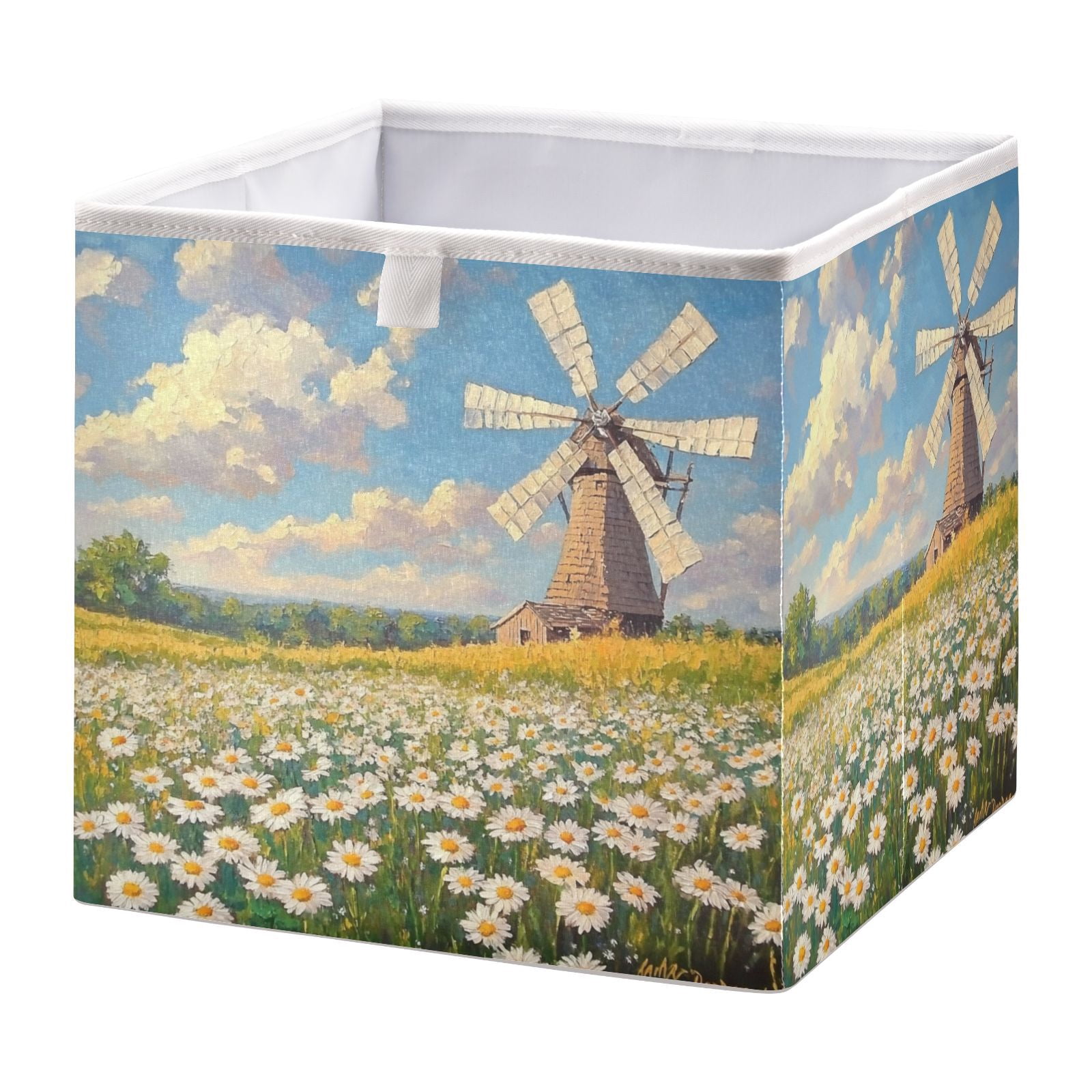 Foldable Open Home Storage Bins with Handles, Waterproof Oxford Fabric ...