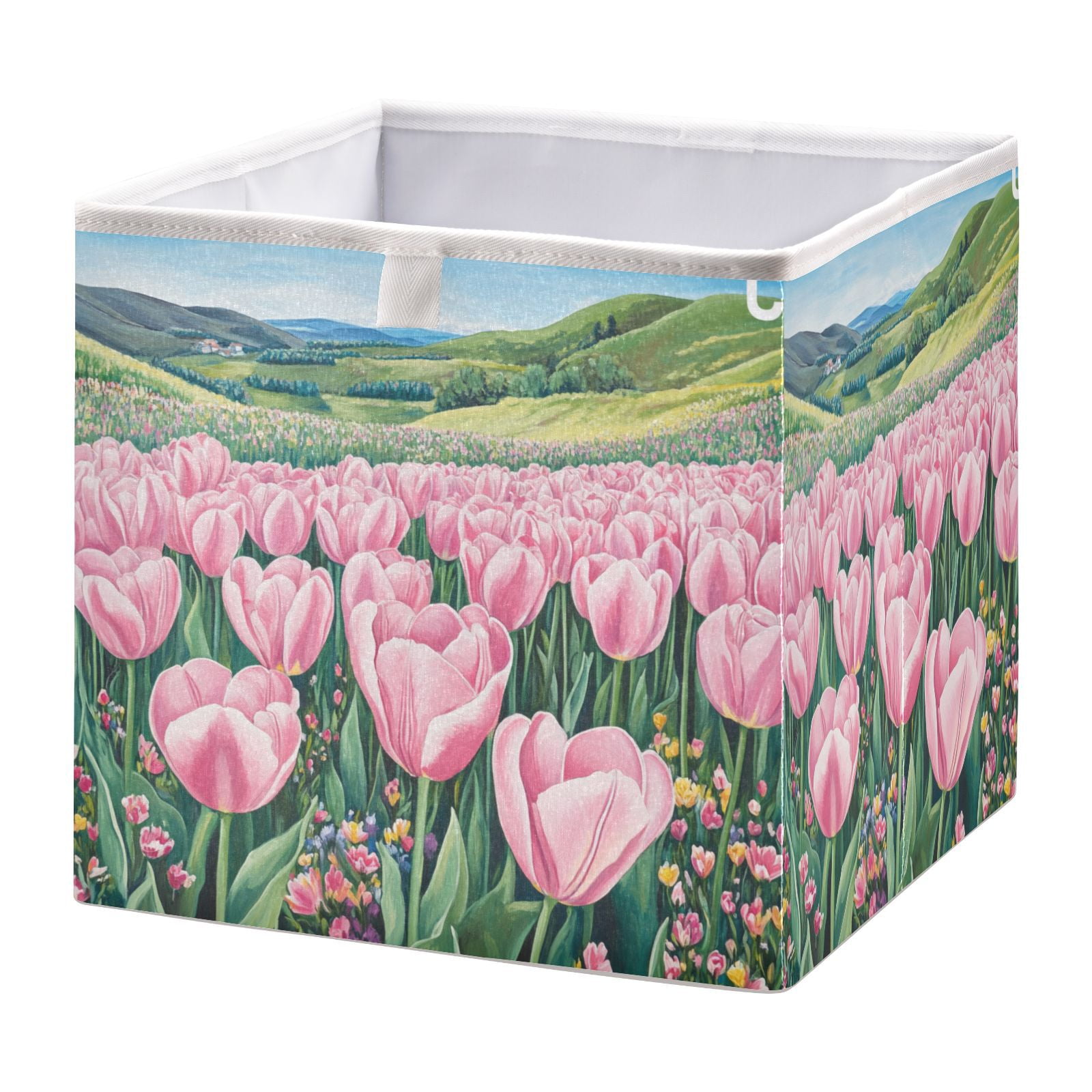 Foldable Open Home Storage Bins with Handles, Waterproof Oxford Fabric ...