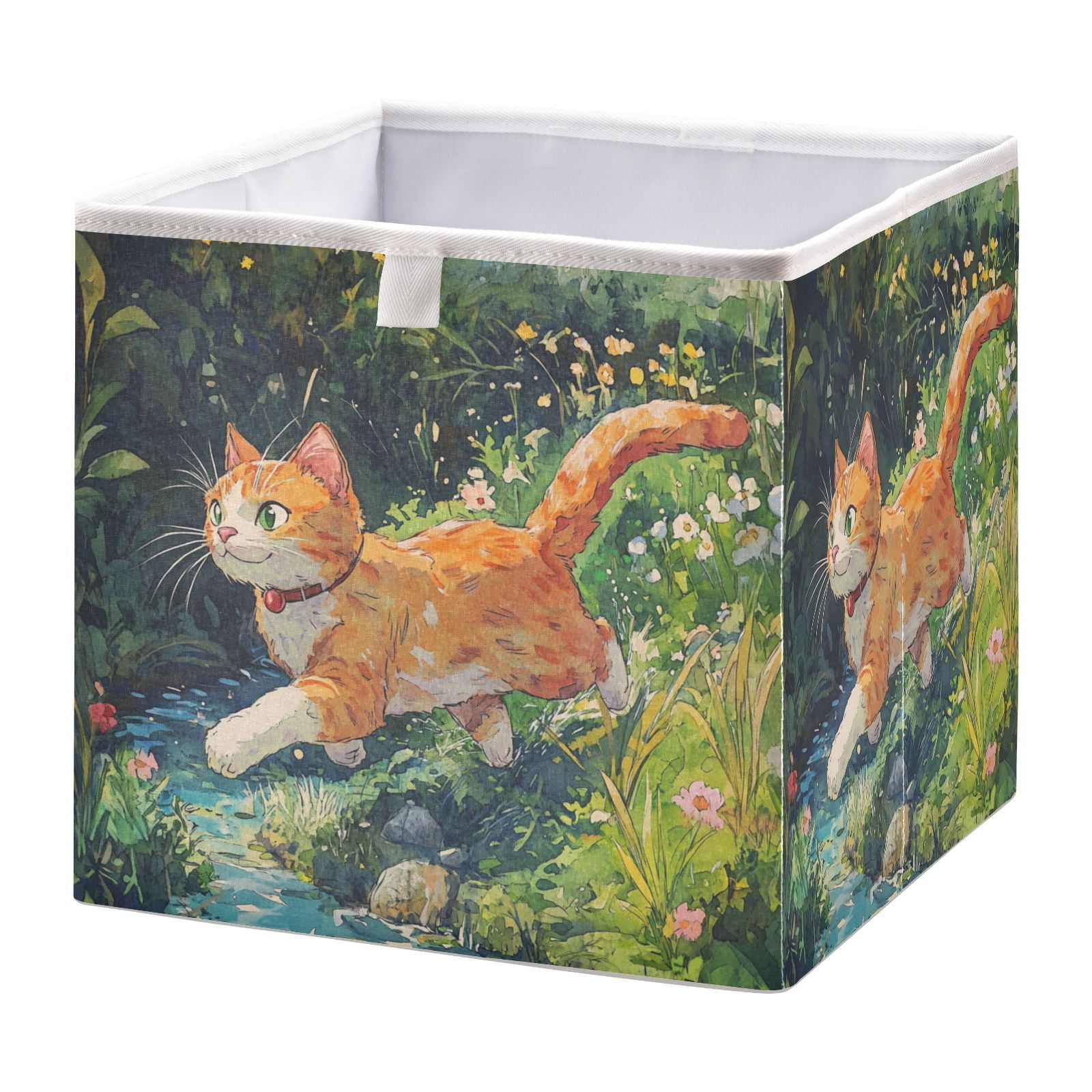 Foldable Open Home Storage Bins with Handles, Waterproof Oxford Fabric ...