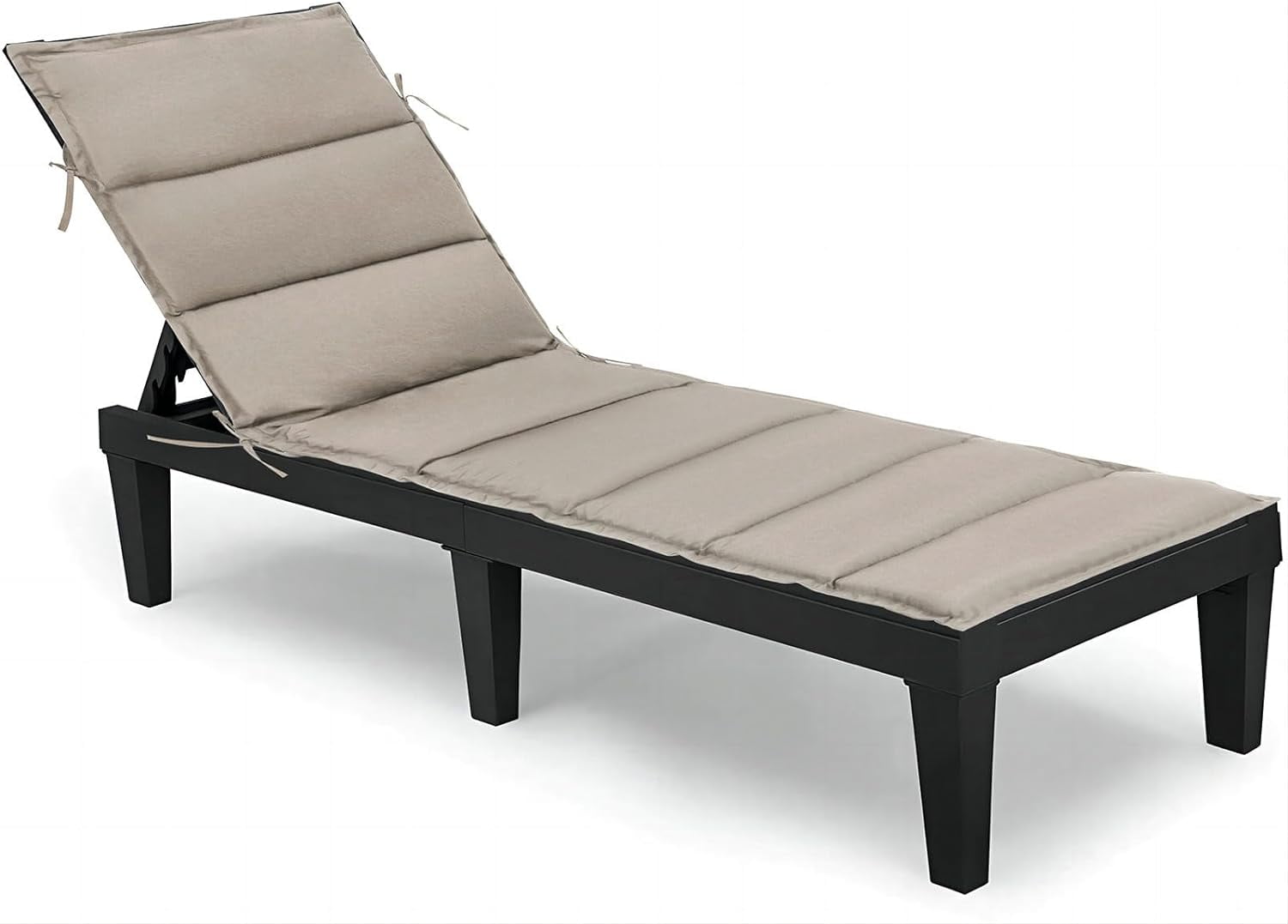 Foldable Outdoor Chaise Lounge Cushion, Water-Resistant Pool Lounge ...