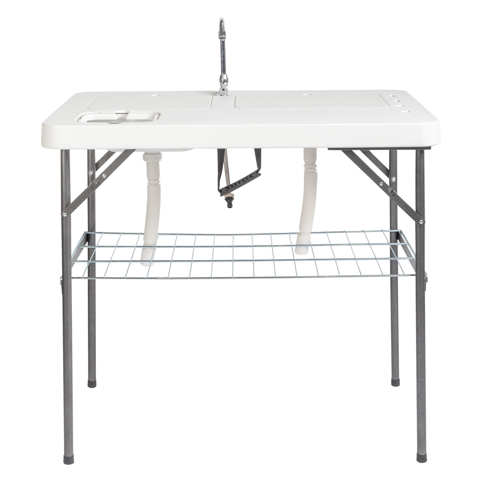 Foldable Outdoor Fish Cleaning Table with Barbed Wire - White, 101*65.5 ...