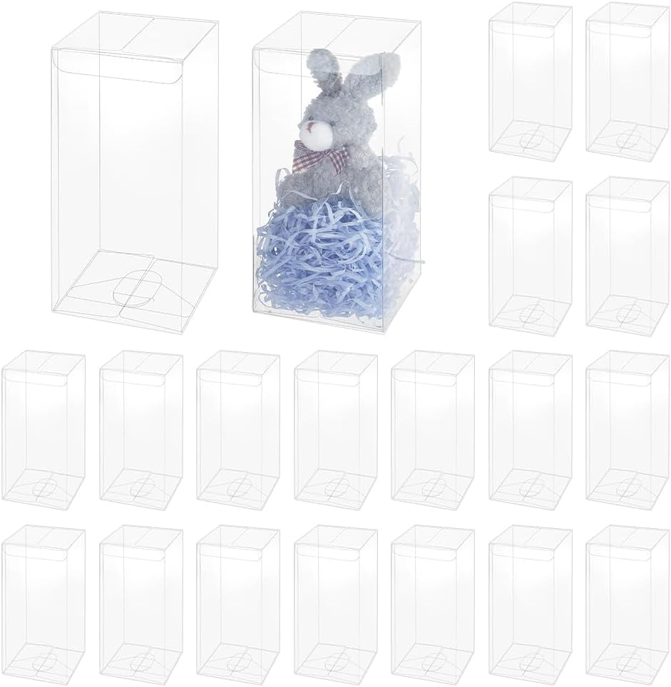 Foldable PET Plastic Packaging Boxes Frosted Rectangle Clear 8x8x18cm ...