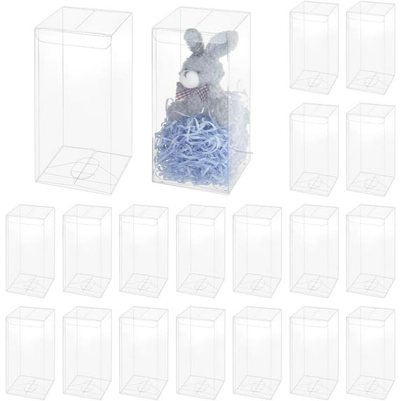 Foldable PET Plastic Packaging Boxes Frosted Rectangle Clear 8x8x18cm ...