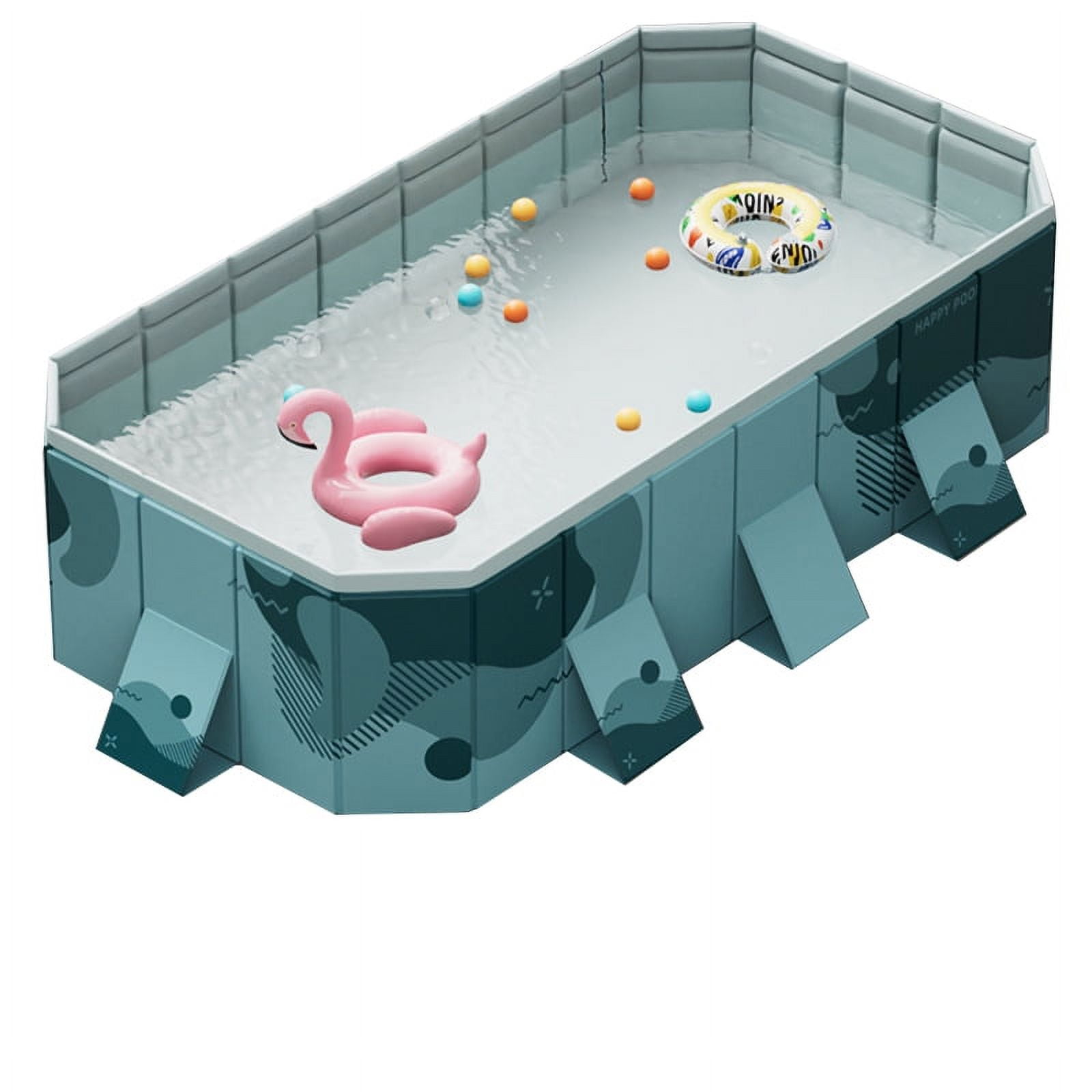 Foldable Swimming Pool, No-Inflatable Above Ground Pool for Kids Adult ...