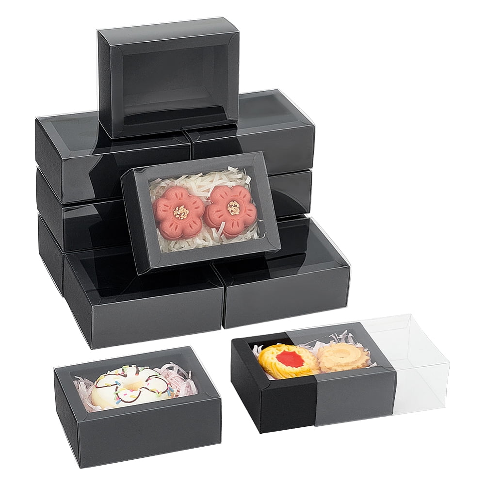 Foldable Paper Drawer Boxes with Clear Plastic Cover Gift Packaging ...