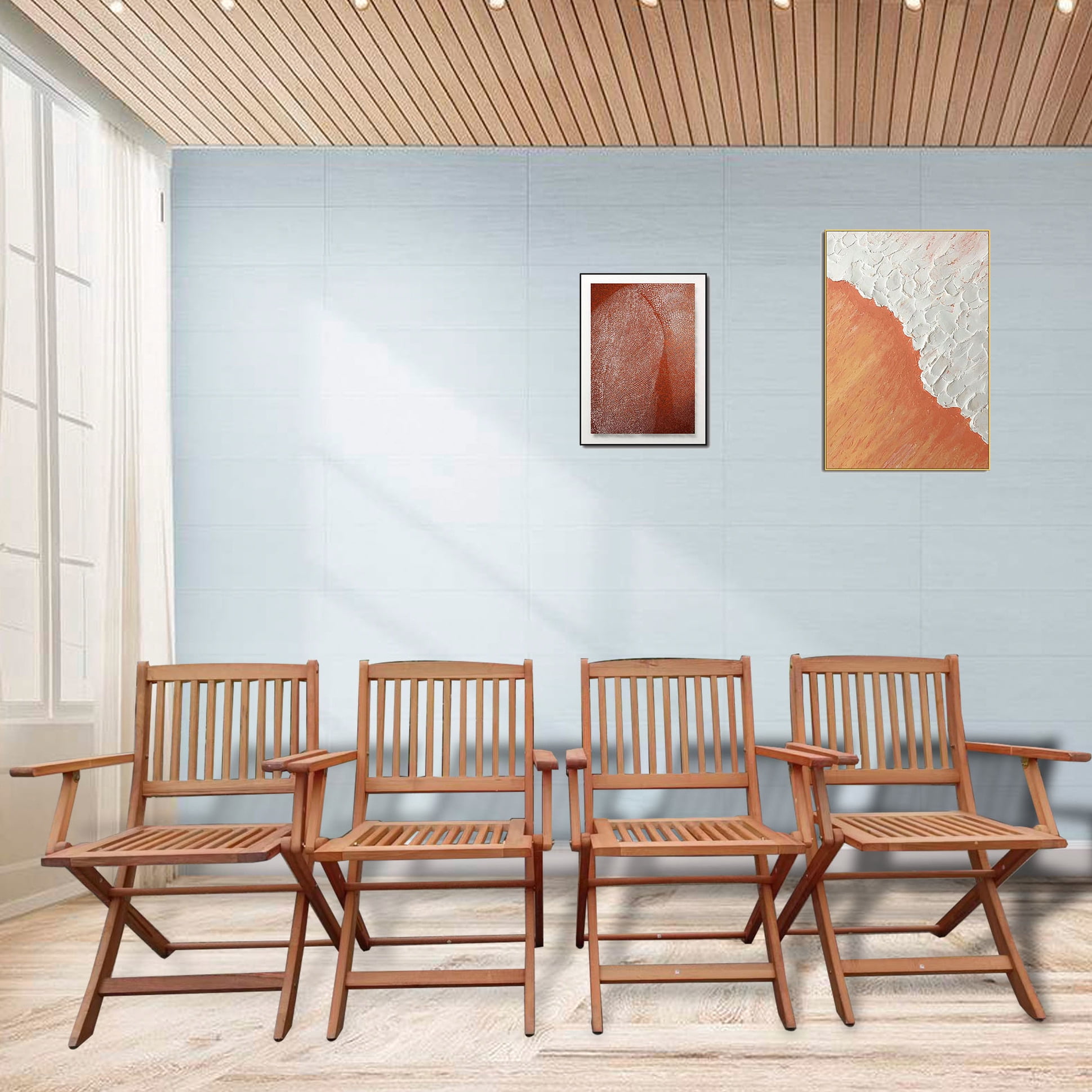 Foldable Patio With 4 Folding Chairs, For Different Indoor & Outdoor ...