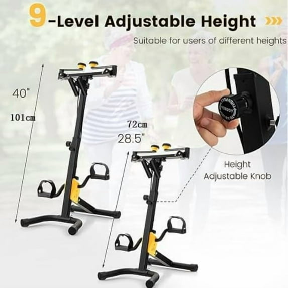Foldable Pedal Exerciser Bike, Hand Arm Leg Knee Physical Exercise Bike ...
