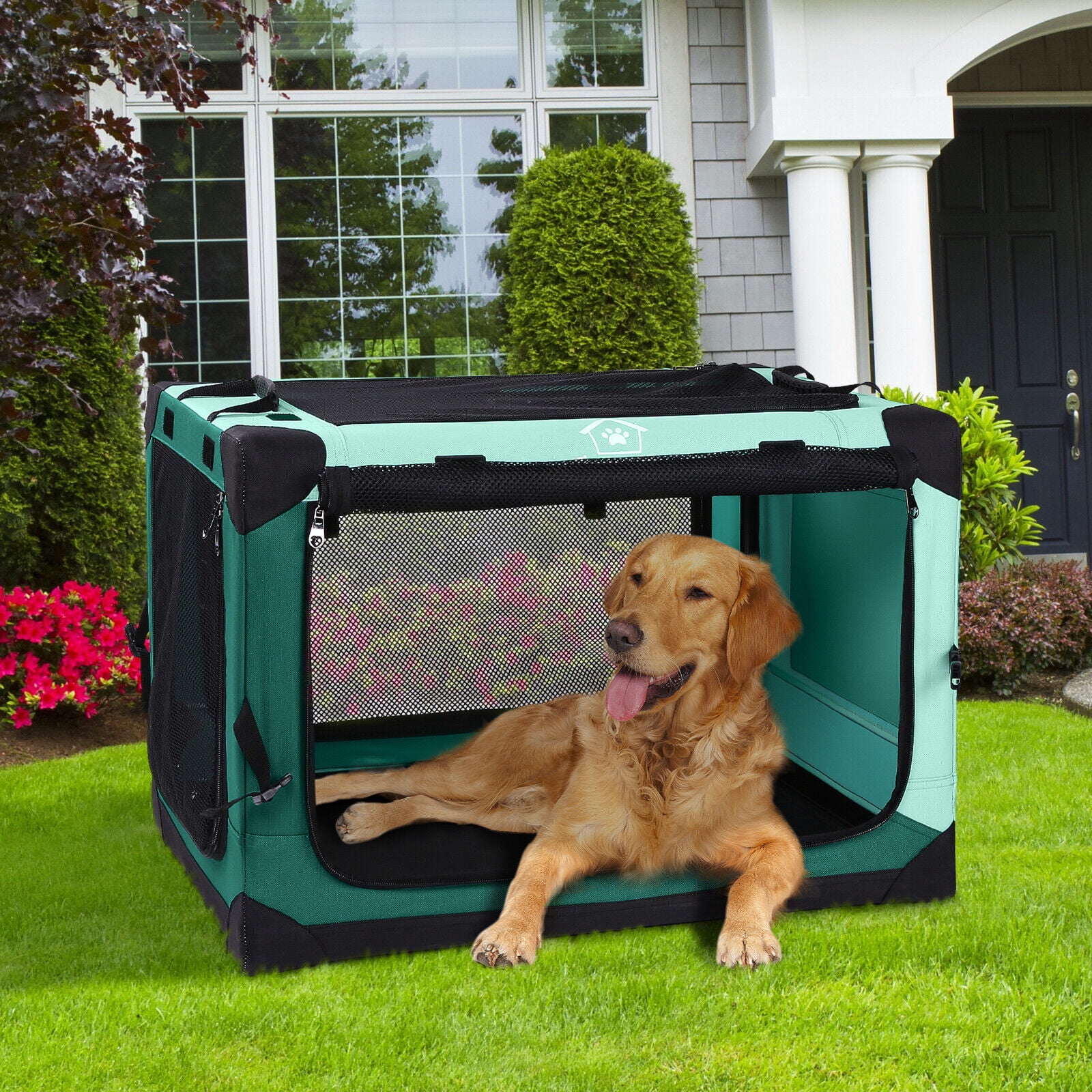 Foldable Pet Dog Carrier Portable Travel Car Crate Kennel XL - Walmart.com