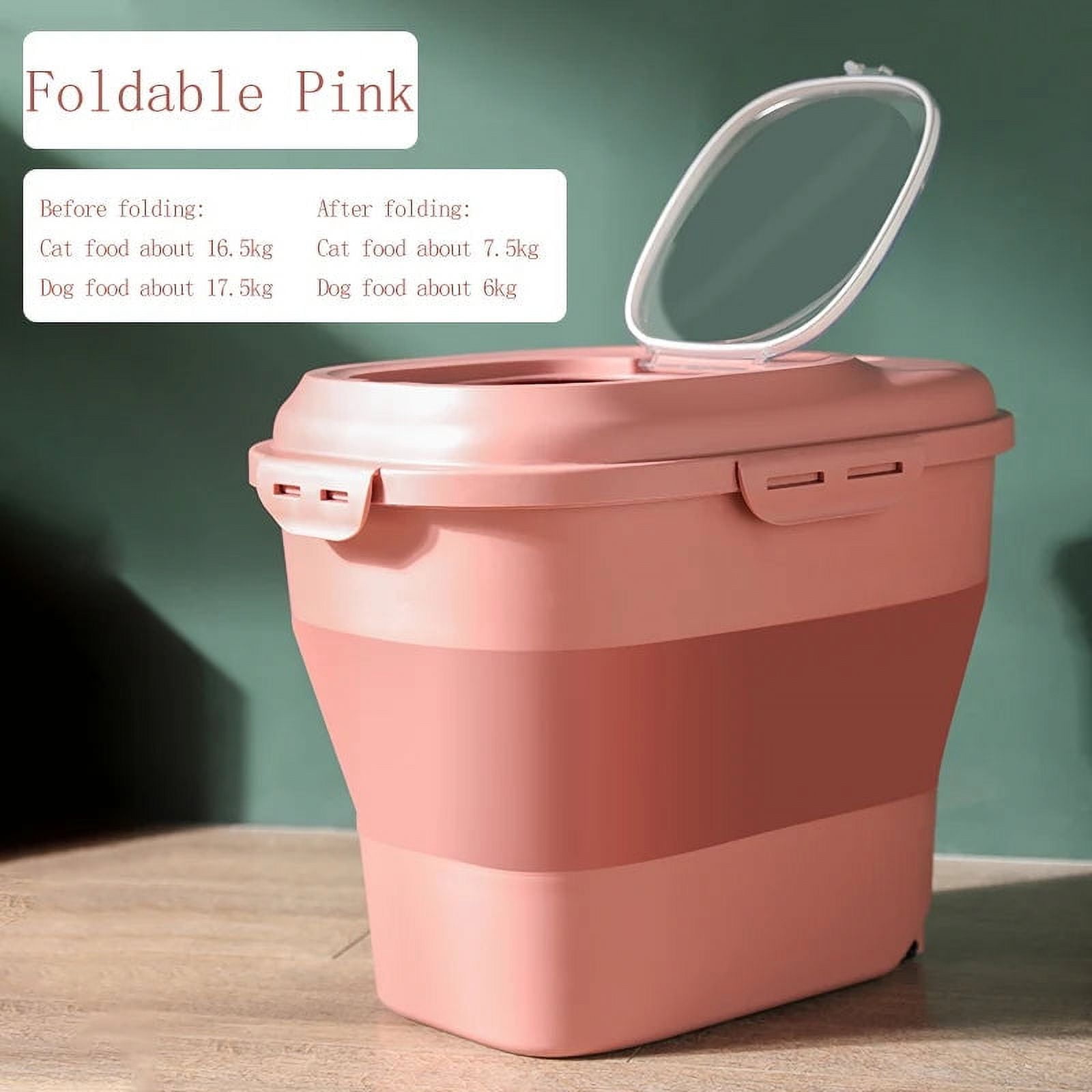 Foldable Pet Dog Food Storage Container 23L Dry Cat Food Box Bag ...