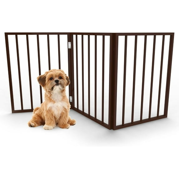 Foldable Pet Gate - 24-inch Free-Standing Step-Over Gate for Small Dogs ...