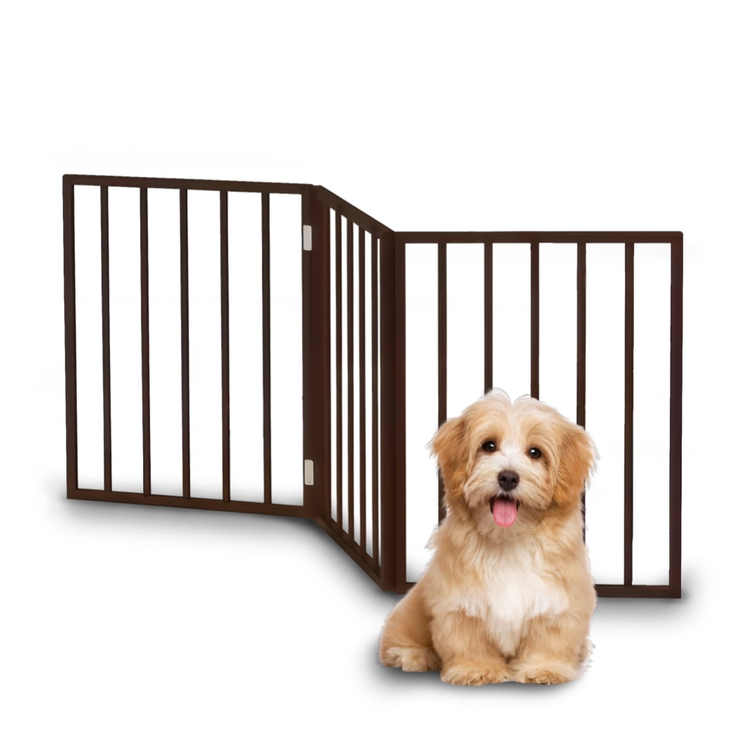 Foldable Pet Gate - 24-inch Lightweight & Easy to Install Premium Pine ...