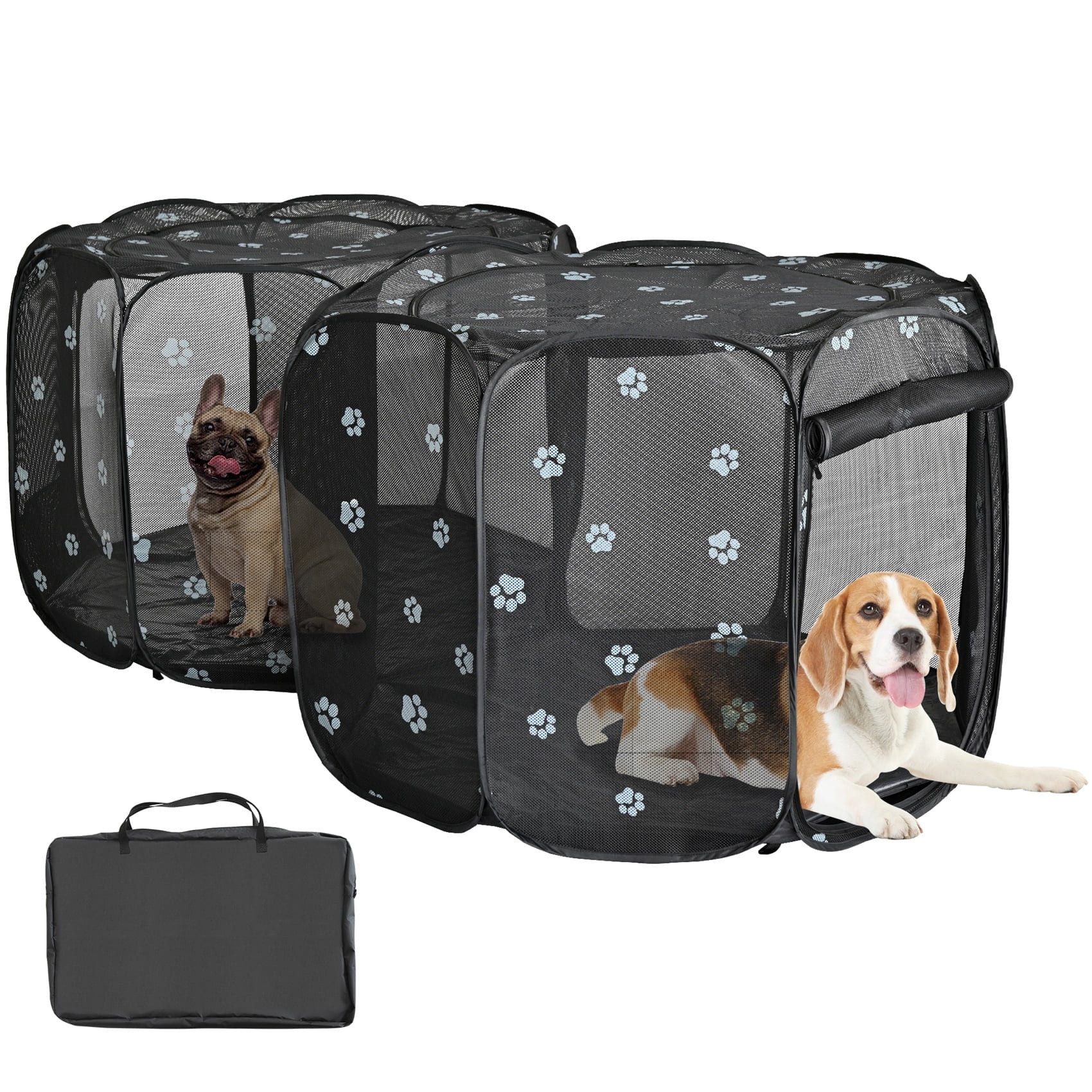 Foldable Pet Playpen,2 in 1 Alvantor Pop-Up Cat Enclosure 75" Large ...