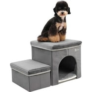 HomGarden 4 Step Indoor/Outdoor Pet Stairs, Small Foldable Non-Slip Dog ...