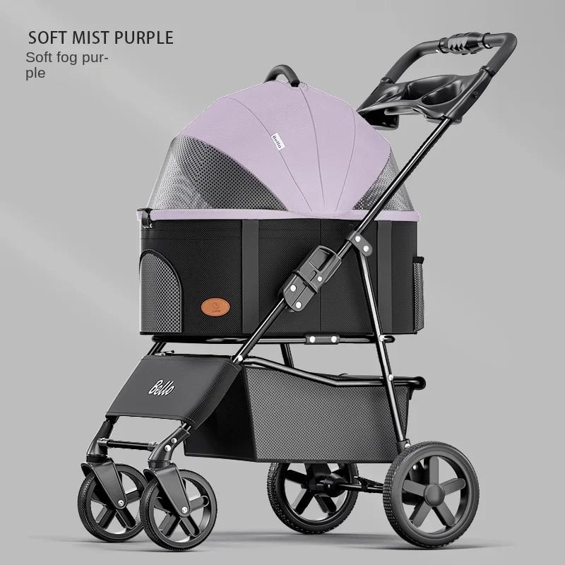 Foldable Pet Stroller for Outdoor Activities, Separable Dog Carrier ...