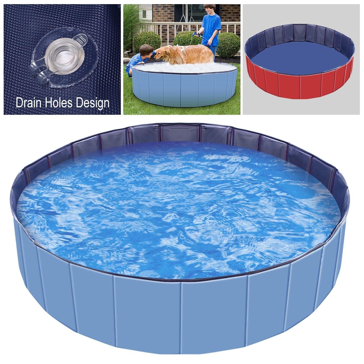 Foldable Pet Swimming Pool PVC Kiddie Baby Dog Swim Pool Bathing Tub ...