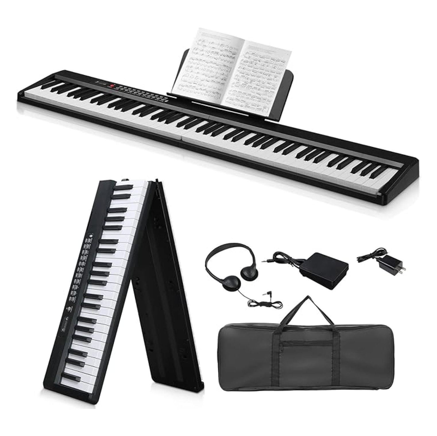 Foldable Piano Keyboard 88 Key Electronic Keyboard Piano with A ...