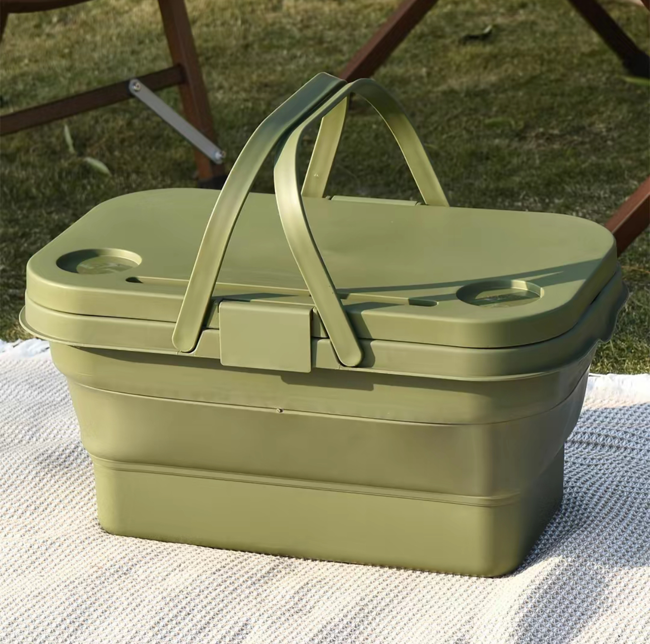 Foldable Picnic Basket, Multifunctional and Waterproof Storage Basket ...