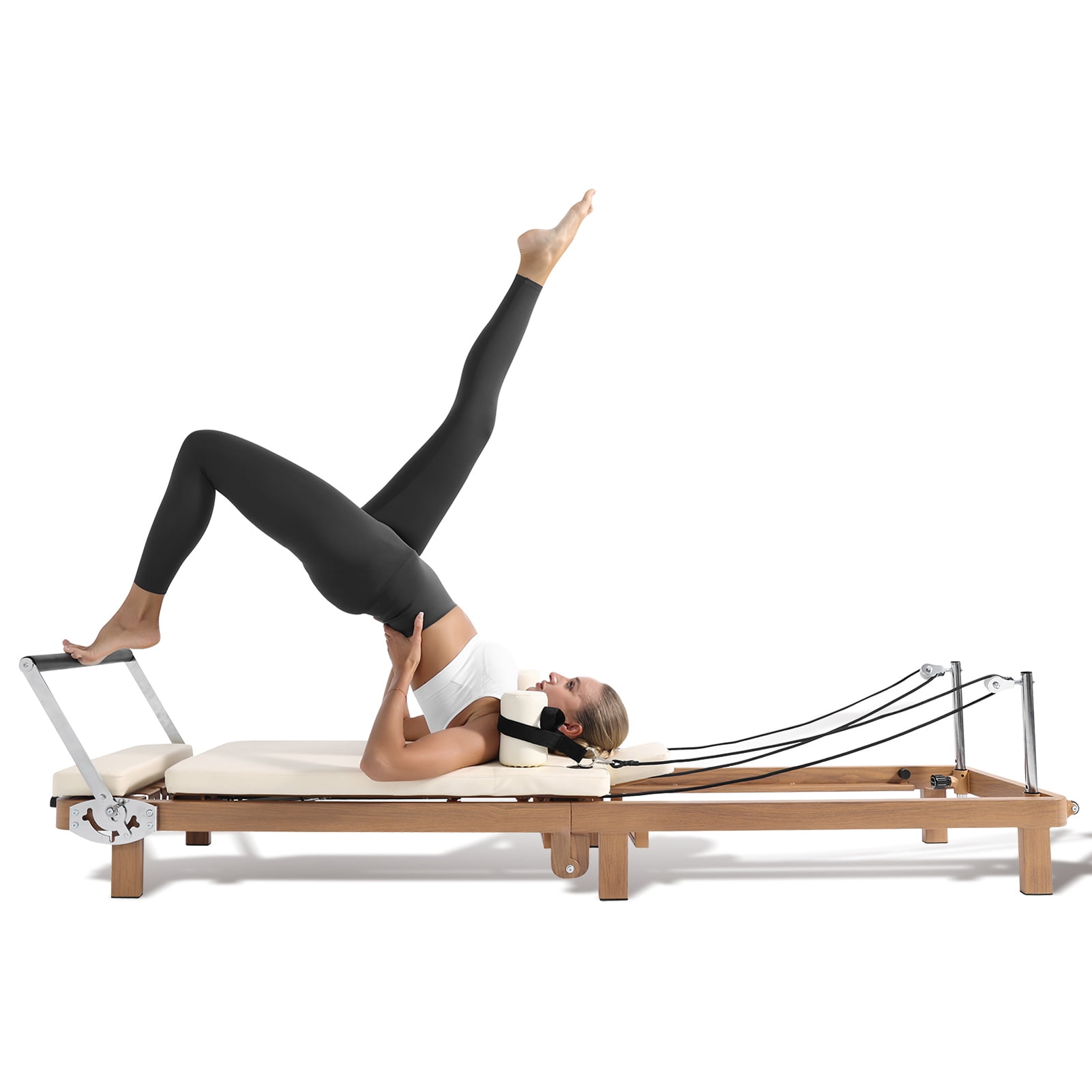 Foldable Pilates Reformer Machine,Extended 88in Metal Frame Pilates ...