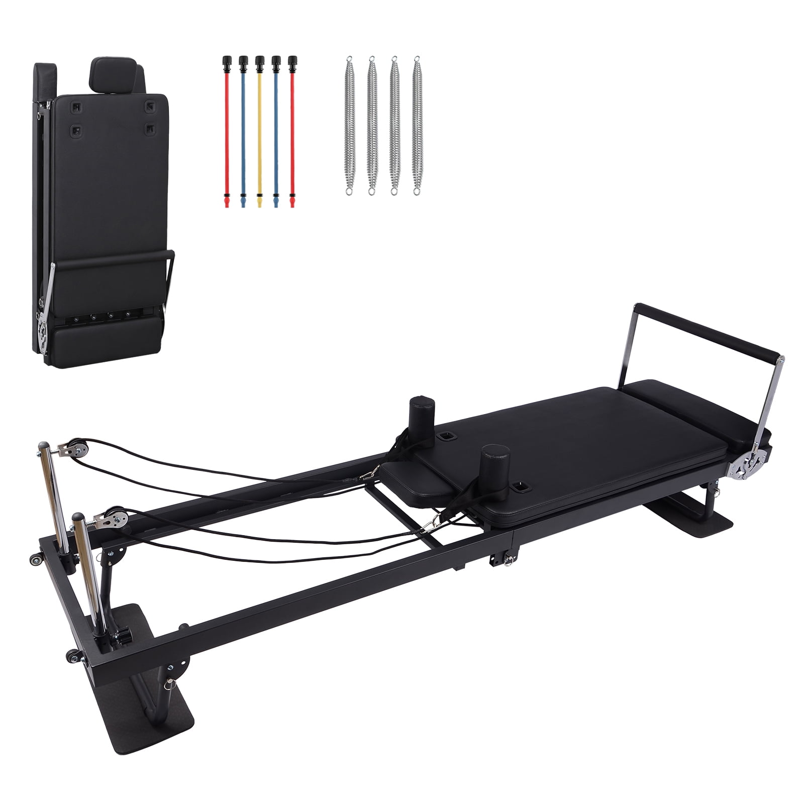 Foldable Pilates Reformer Machine with Jump Board & Resistance Springs ...