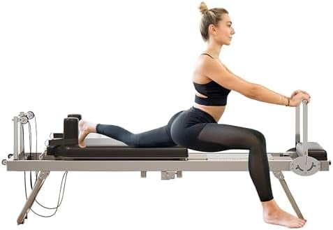 Foldable Pilates Reformer, Space-Saving Pilates Machine for Home ...