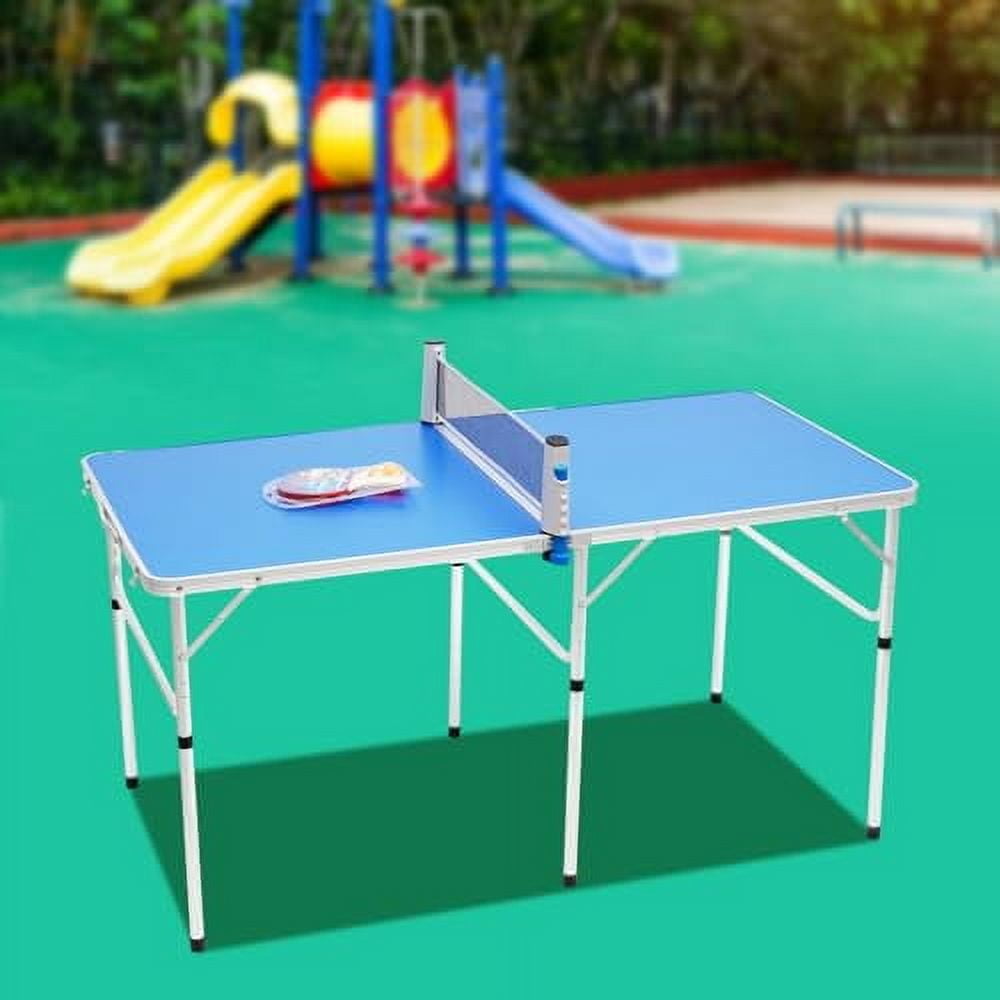 Foldable Ping Pong Table, 5 x 2.5 ft Mini Ping Pong Table Set, Indoor ...