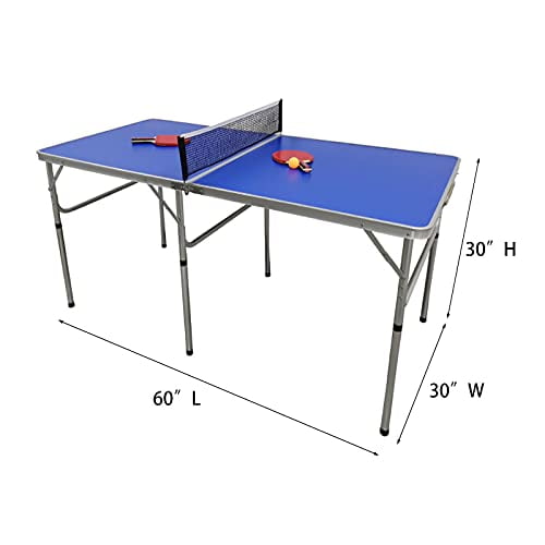Foldable Ping Pong Table, Mid-Size Table Tennis Table, 152x76x76cm ...