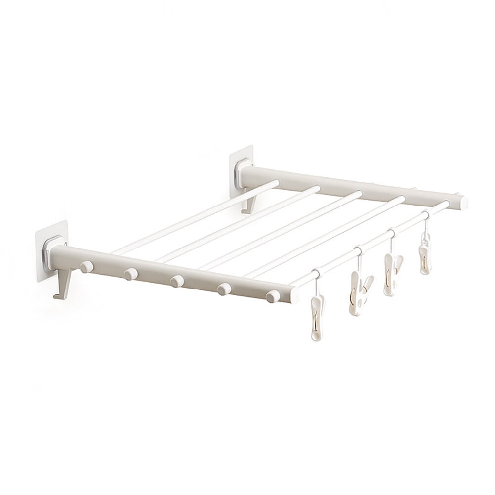 Foldable Plastic Clothing Rack for Home with Wall Mount Design and ...