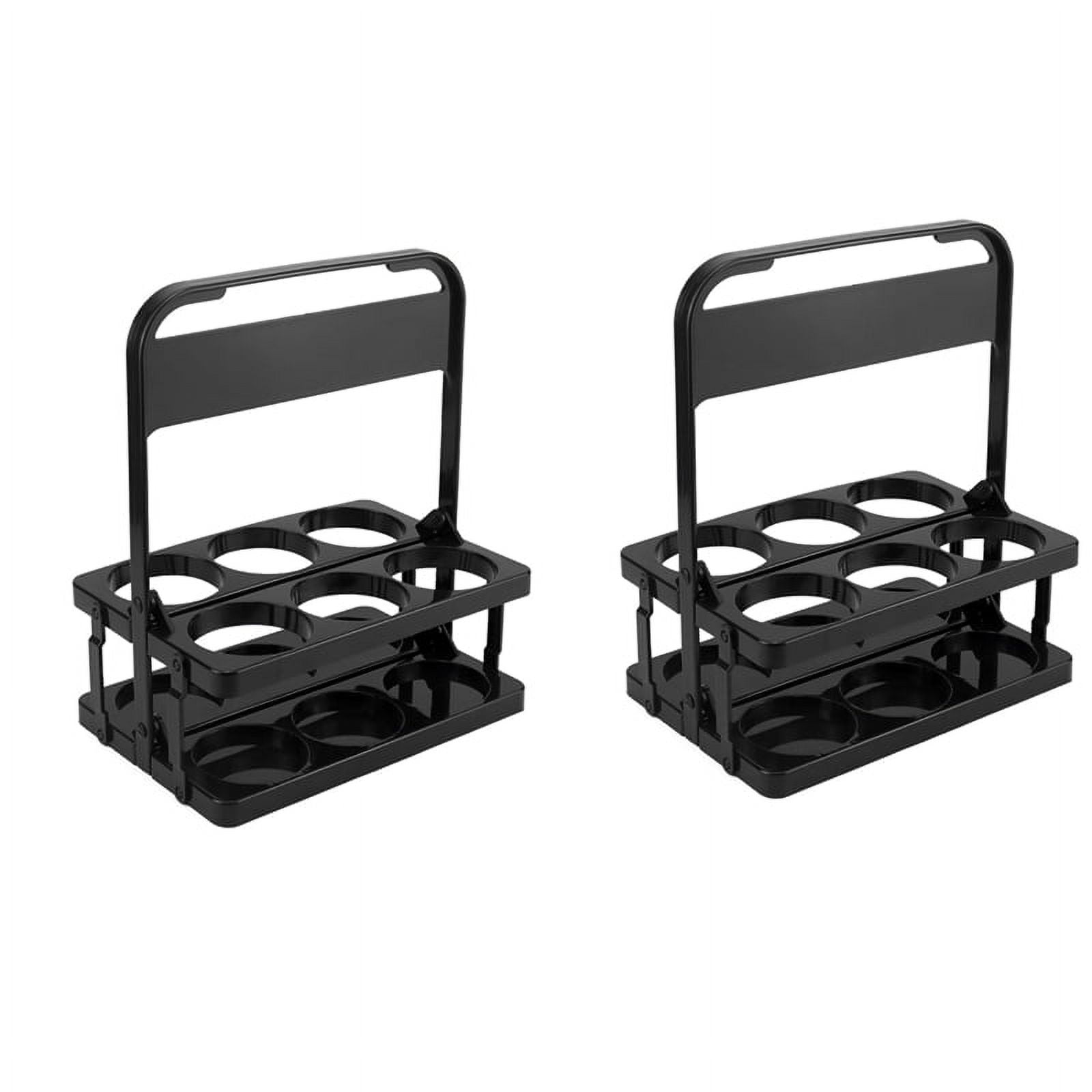 Foldable Plastic Drink Carrier, 2 Pack Black Beverage Carrier, Cup ...