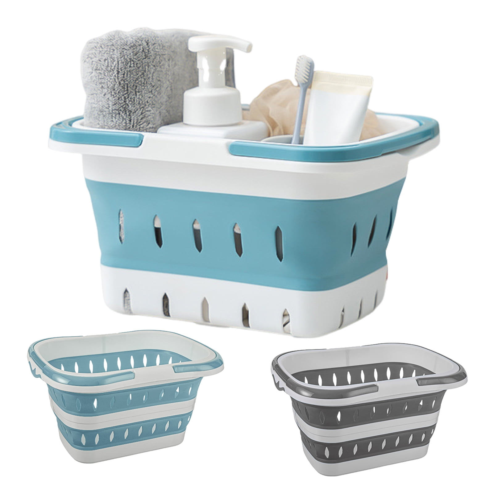 Foldable Plastic Shower Caddy Basket, Portable and Durable Toiletries ...