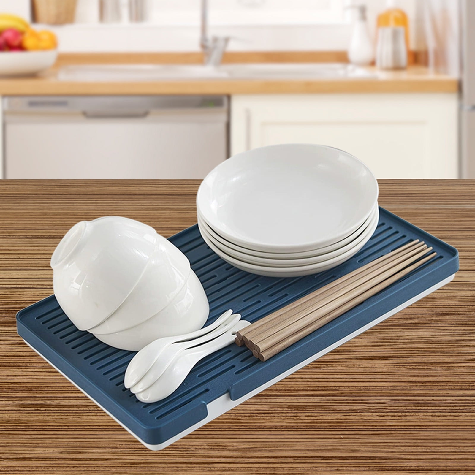 Foldable Plastic Tray for Kitchen Dining Organizer, Multi-Purpose Lightweight Portable Serving ...