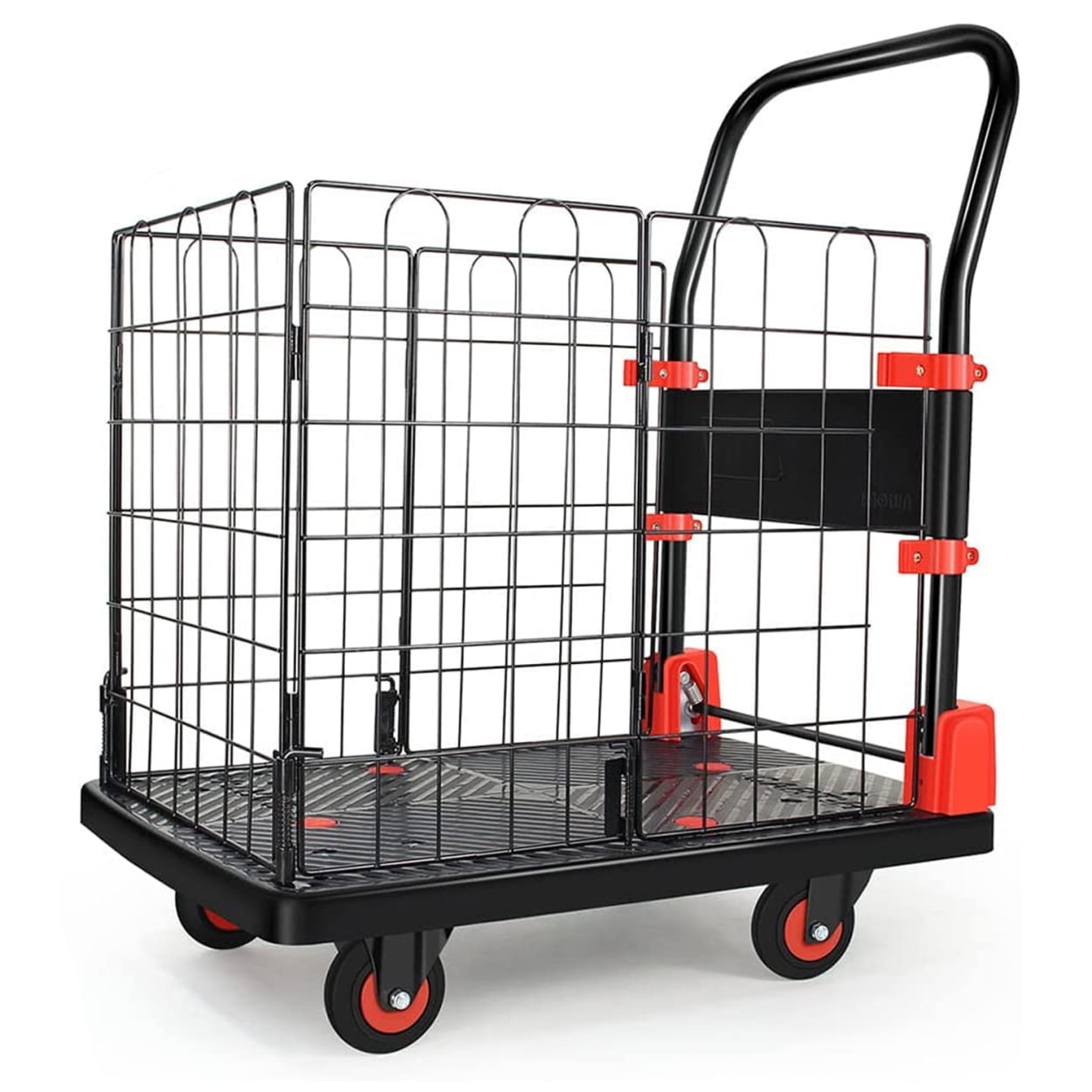 Foldable Platform Push Hand Truck Cart with Thickened Baffle ...