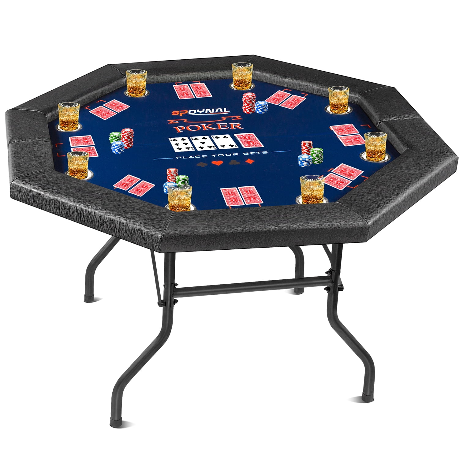 Foldable Poker Table for 8 Players with Soft Padded Armrests - Walmart.com
