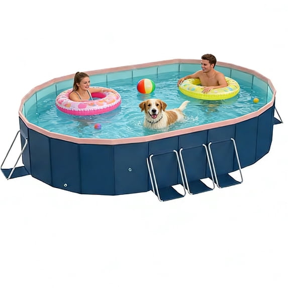 Foldable Pool for Kids Adults, Large Non-Inflatable Swimming Pool ...