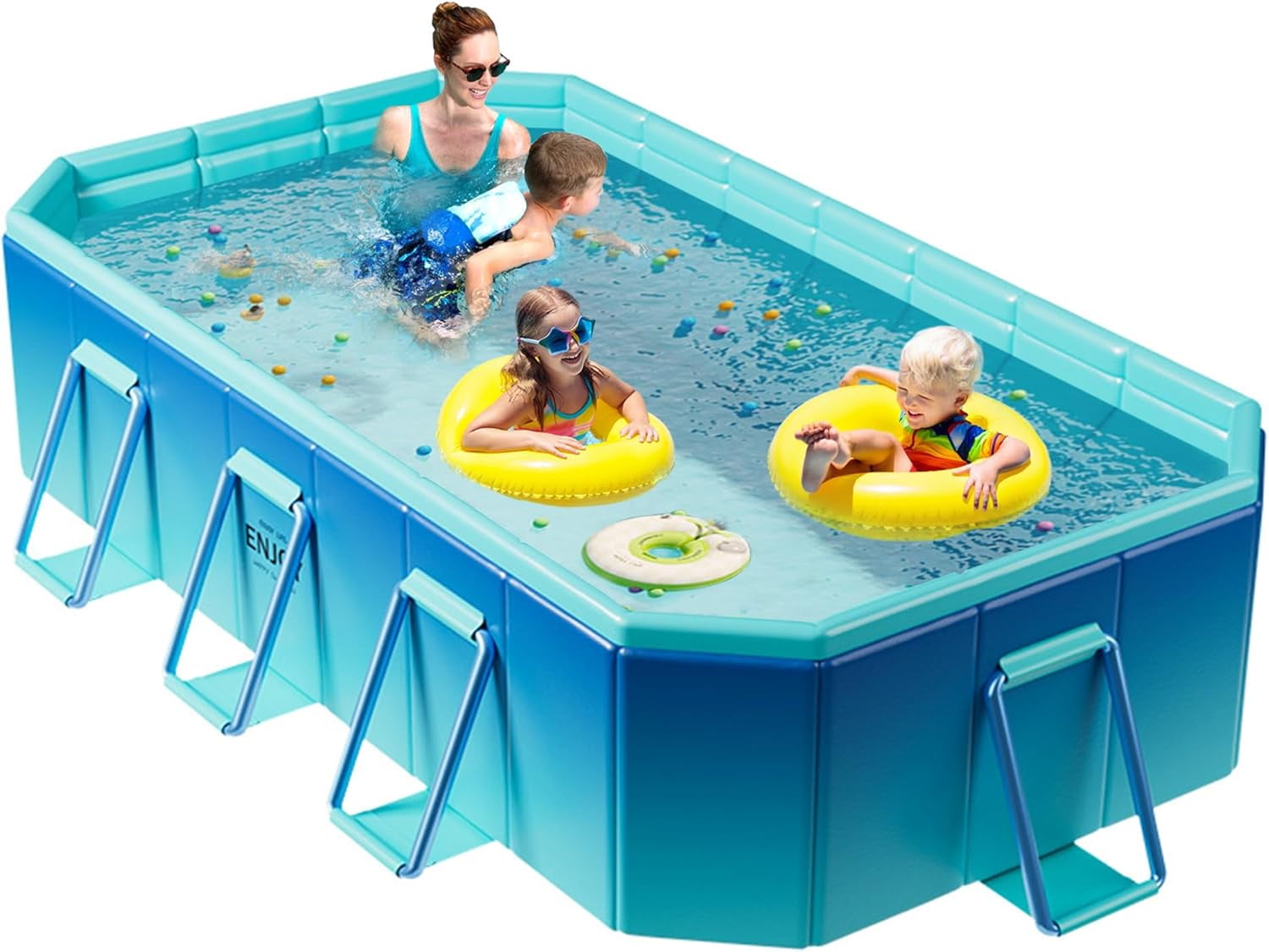 Foldable Pool, Non-Inflatable Swimming Pool for Kids, Adults and Pets ...