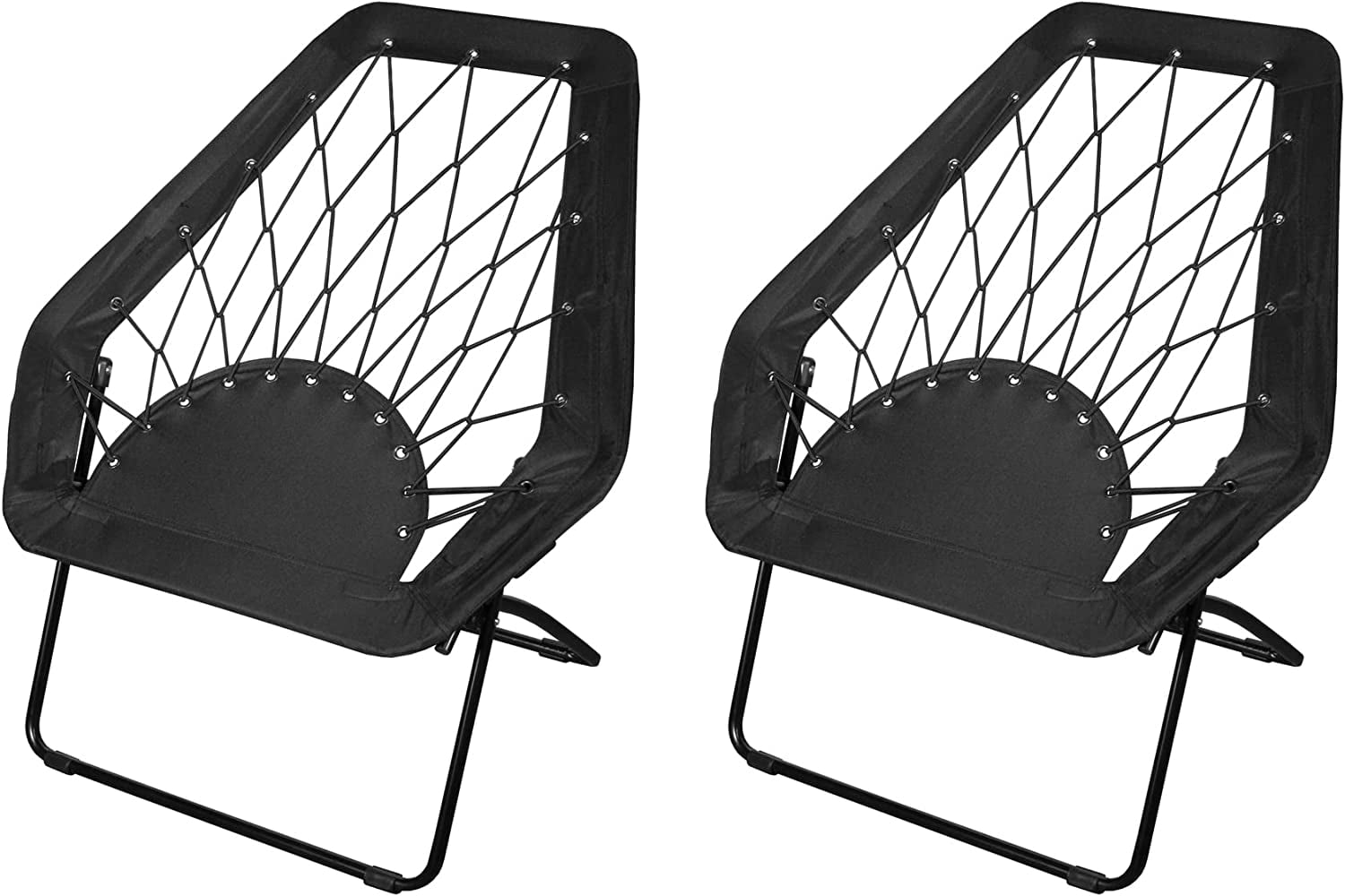 Foldable Portable Black Hexagon Folding Bungee Chair Perfect for Dorm ...