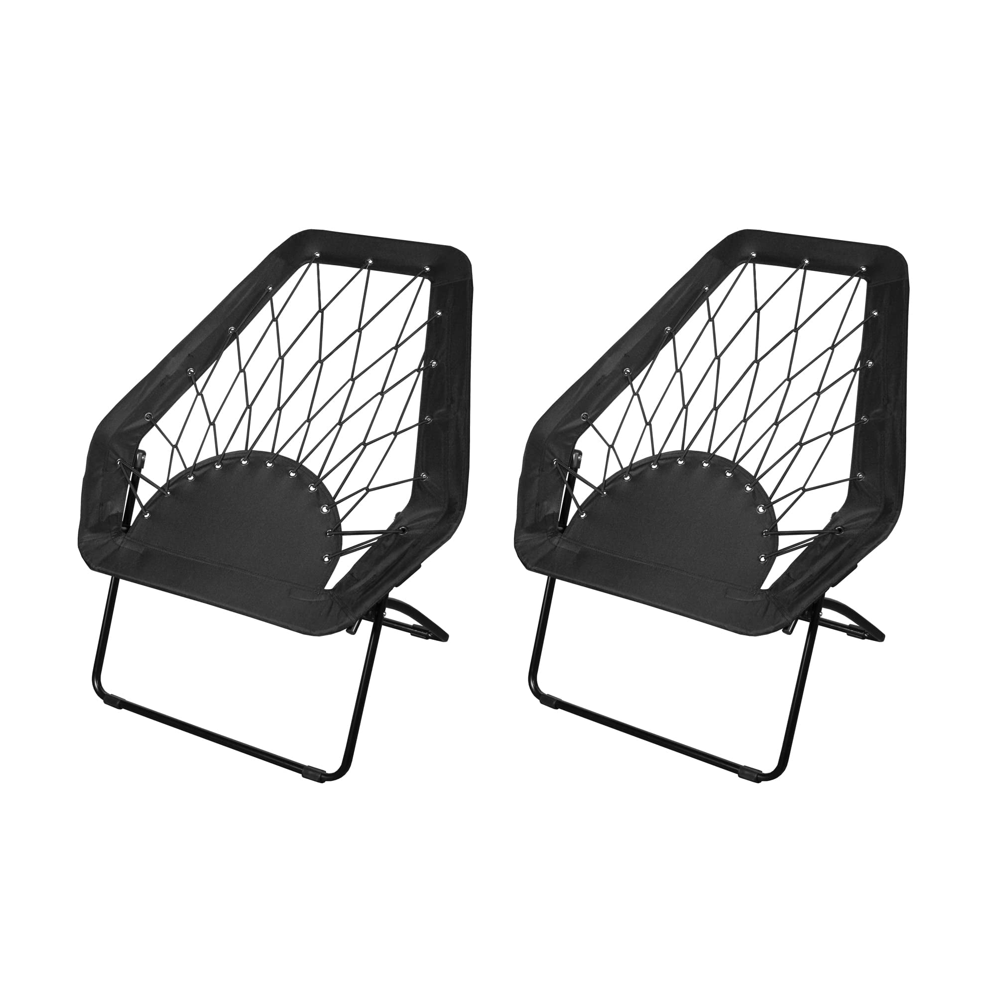 Foldable Portable Black Hexagon Folding Bungee Chair, Perfect for Dorm ...