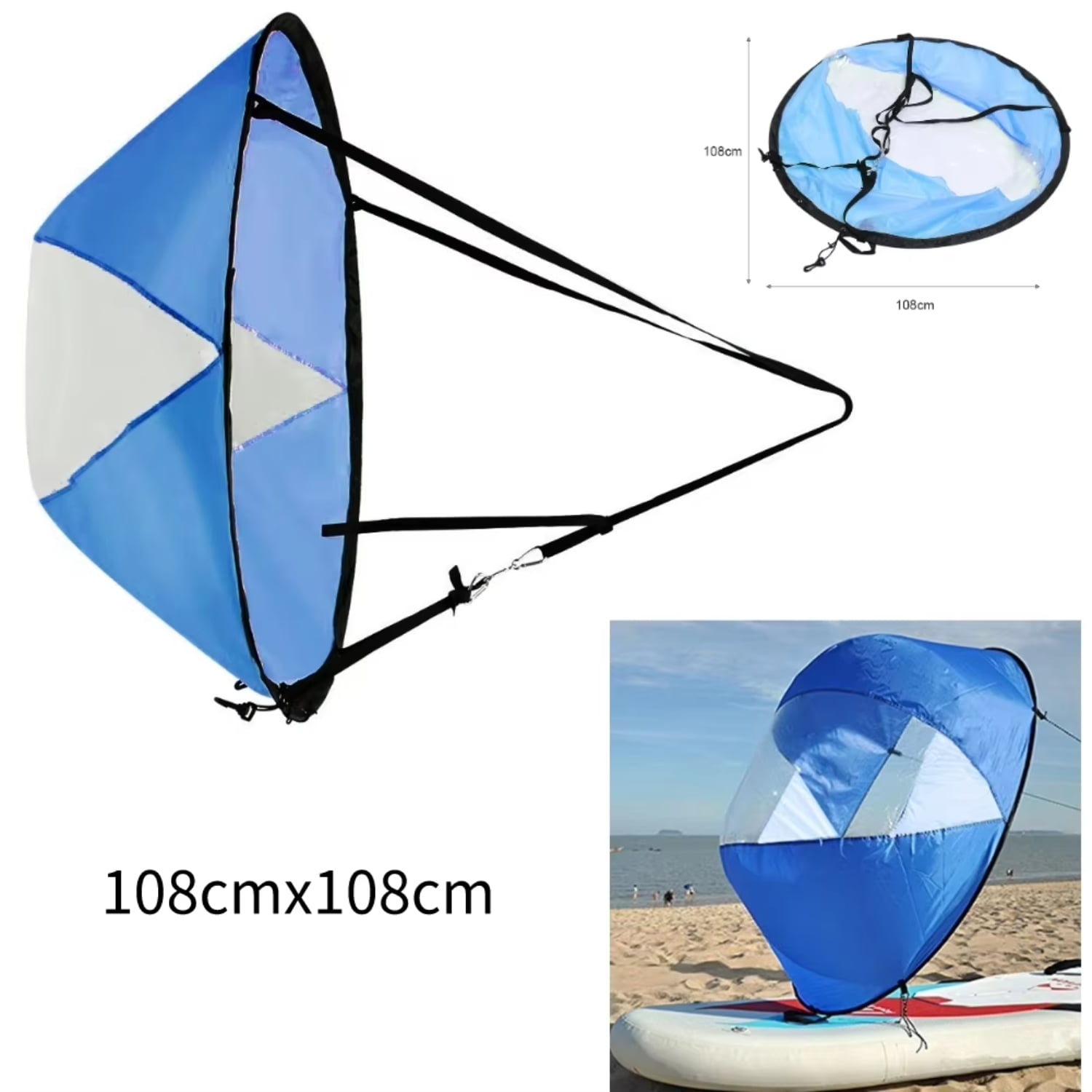 Foldable and Portable Kayak Wind Sail for Downwind Paddle Board Sailing ...