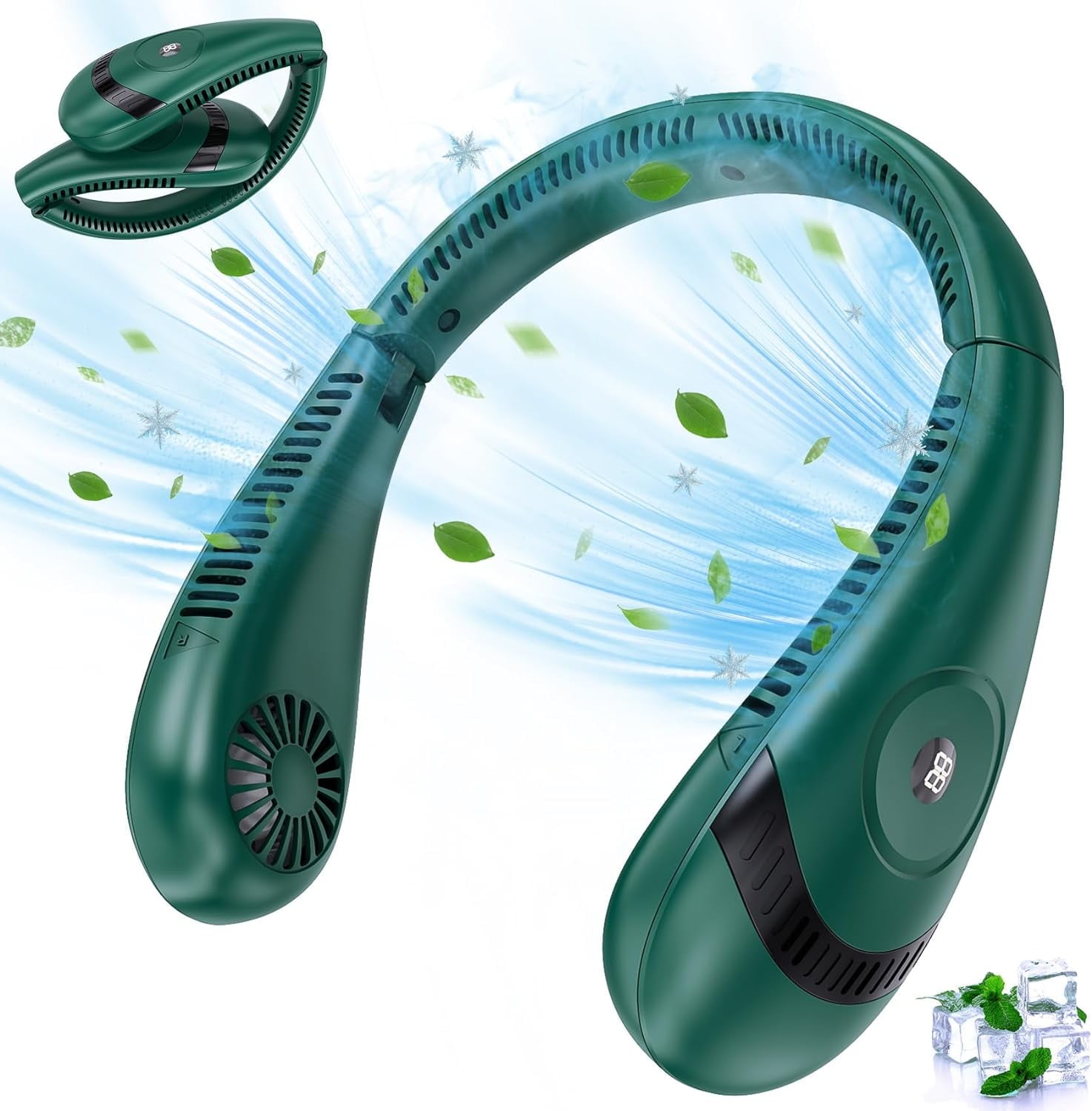 Foldable Portable Neck Fan Rechargeable, 360° Cooling Personal Fan with ...