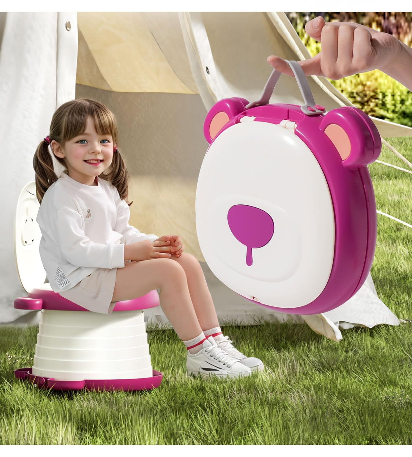 Foldable Portable Potty Seat with Potty Liners, Absorbent Pads for ...
