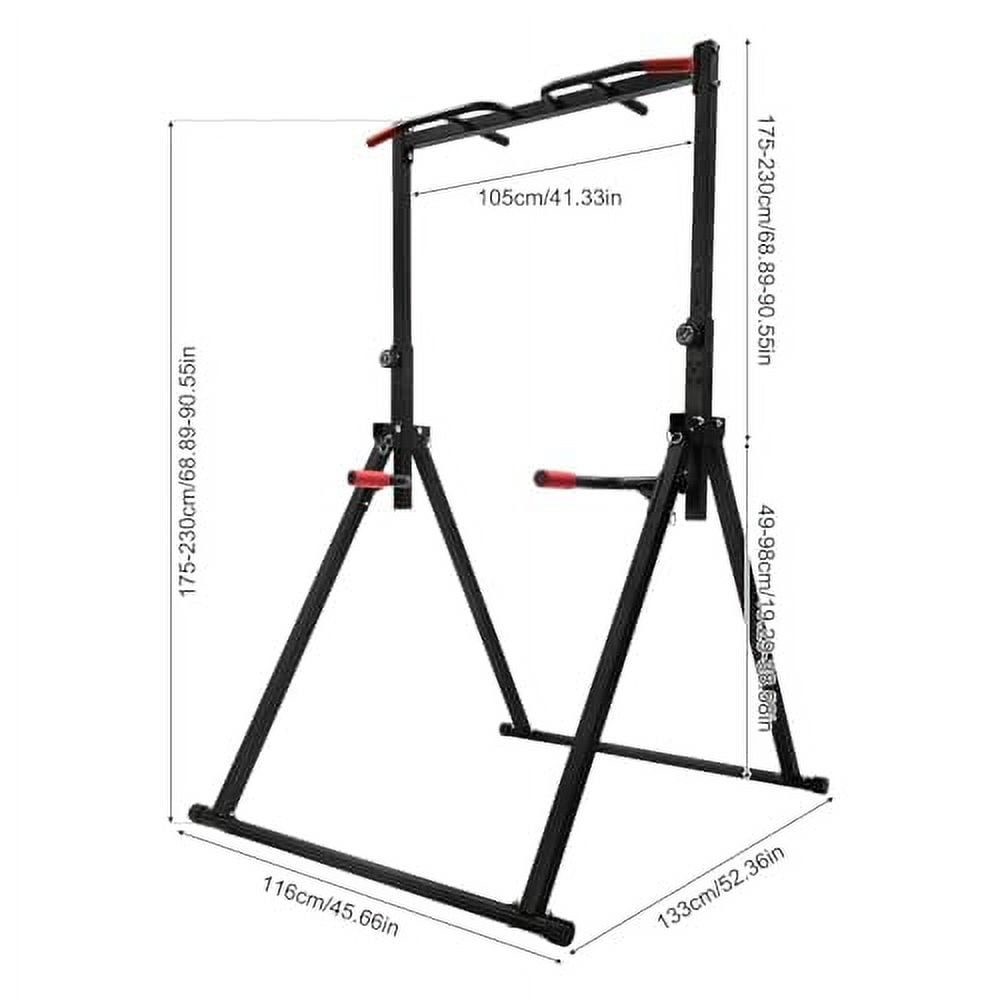 Foldable Power Tower Pull Up Bar and Dip Station Height Adjustable Pull ...
